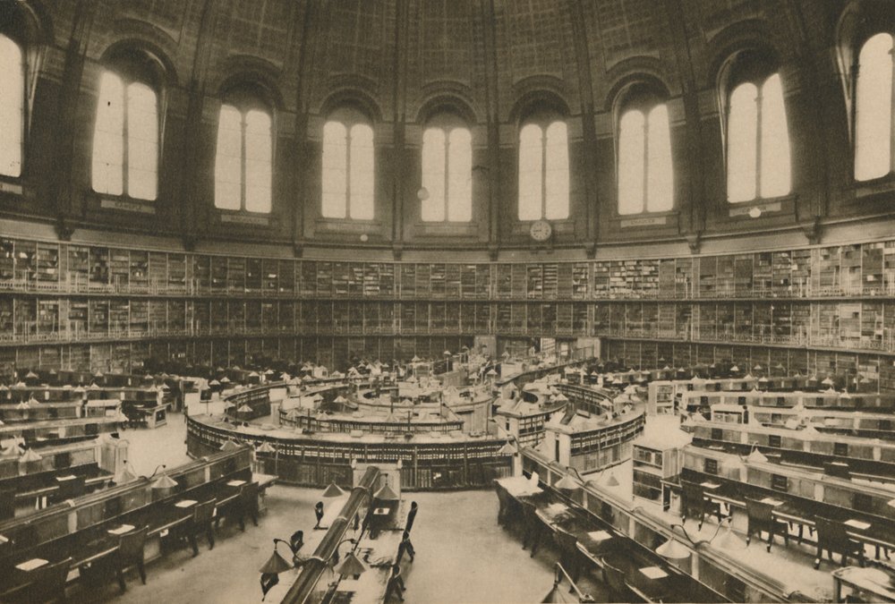 Reading Room of the Great Library at the British Museum Seen from the ...