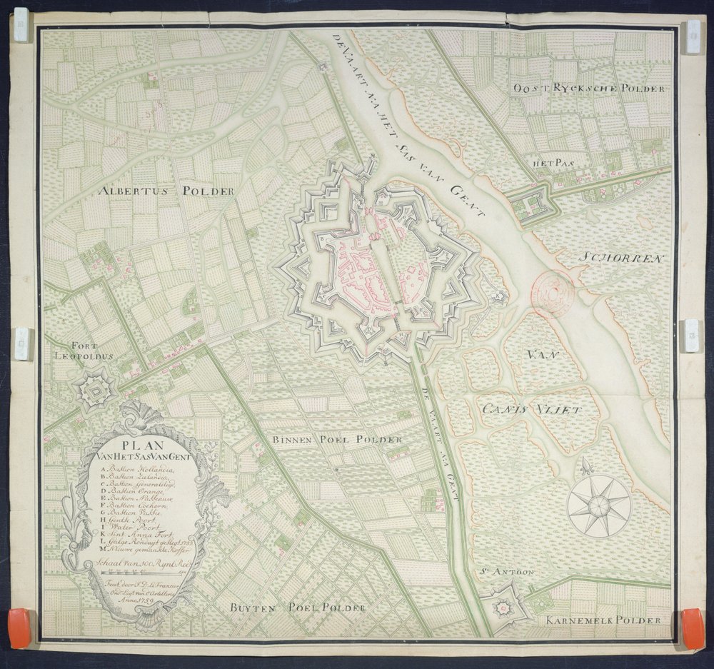Map of Sas de Gant and Surrounding Areas by Flemish School