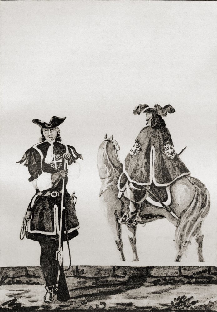 Company of Musketeers of King Louis XIV, from 'Memoires de Charles de ...
