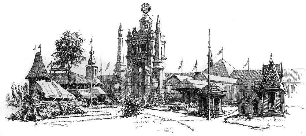 Universal Exposition of Antwerp (Belgium) in 1885: view of the ...