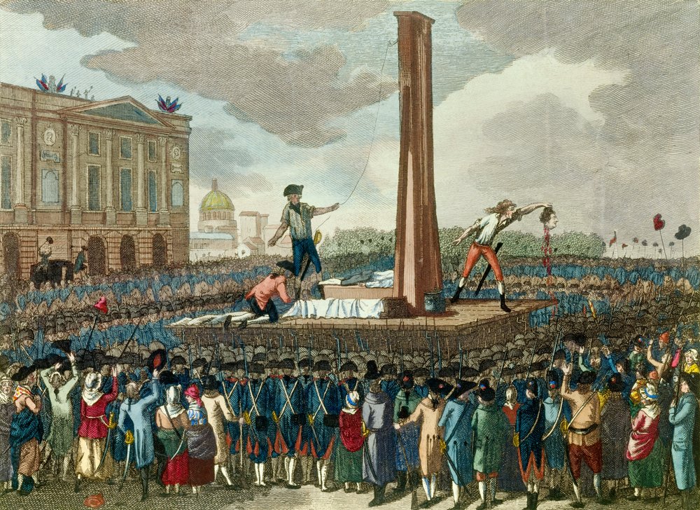 French revolution: execution in the guillotine of King Louis XVI, the ...
