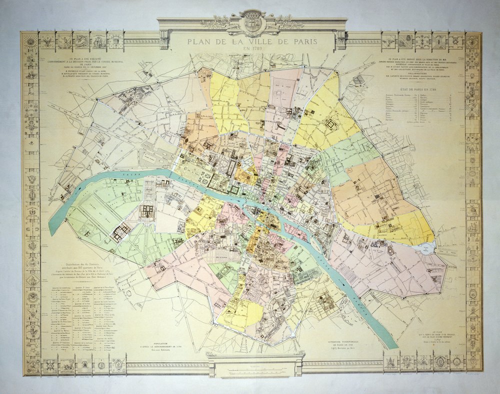 Map of Paris in 1789 by French School: Buy fine art print