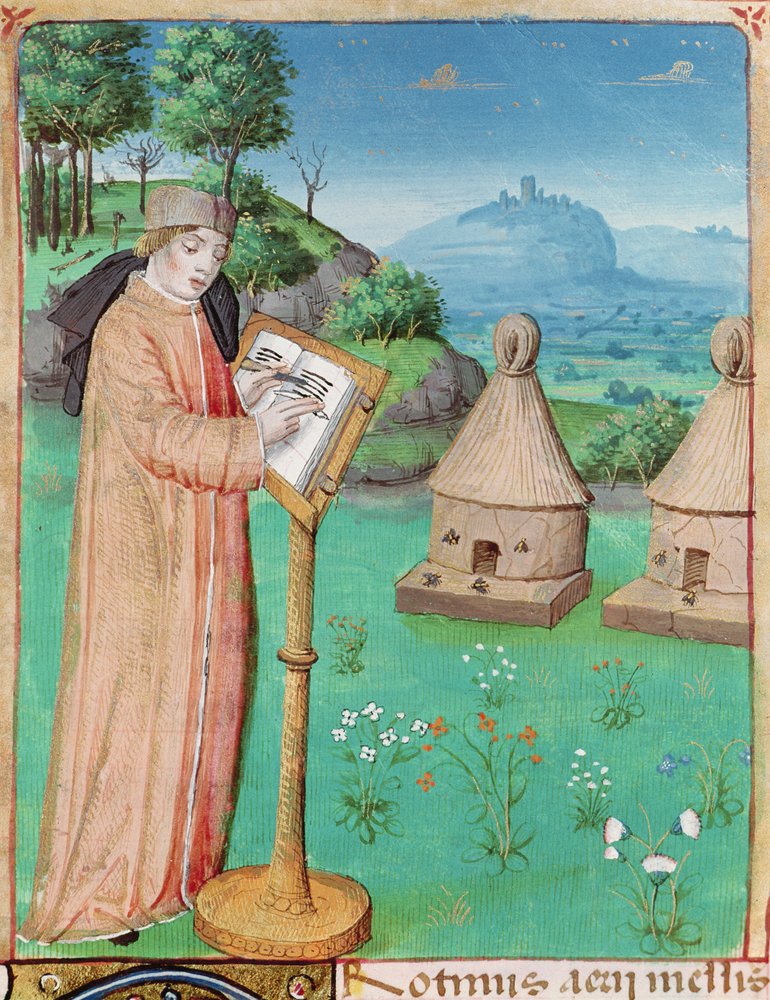 Virgil Writing the Life of Bees, from The Georgics by Virgil with a ...