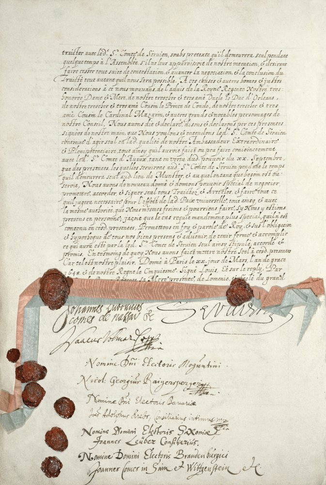 Treaty of Westphalia, signed at Munster, 24th October 1648