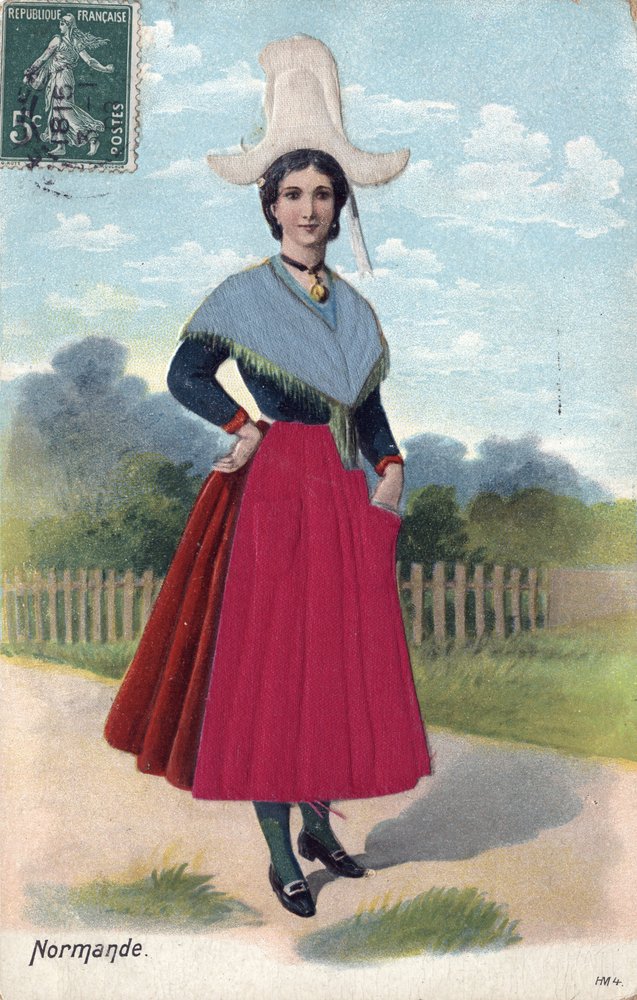 Woman in Traditional costume from Normandy c. 1910