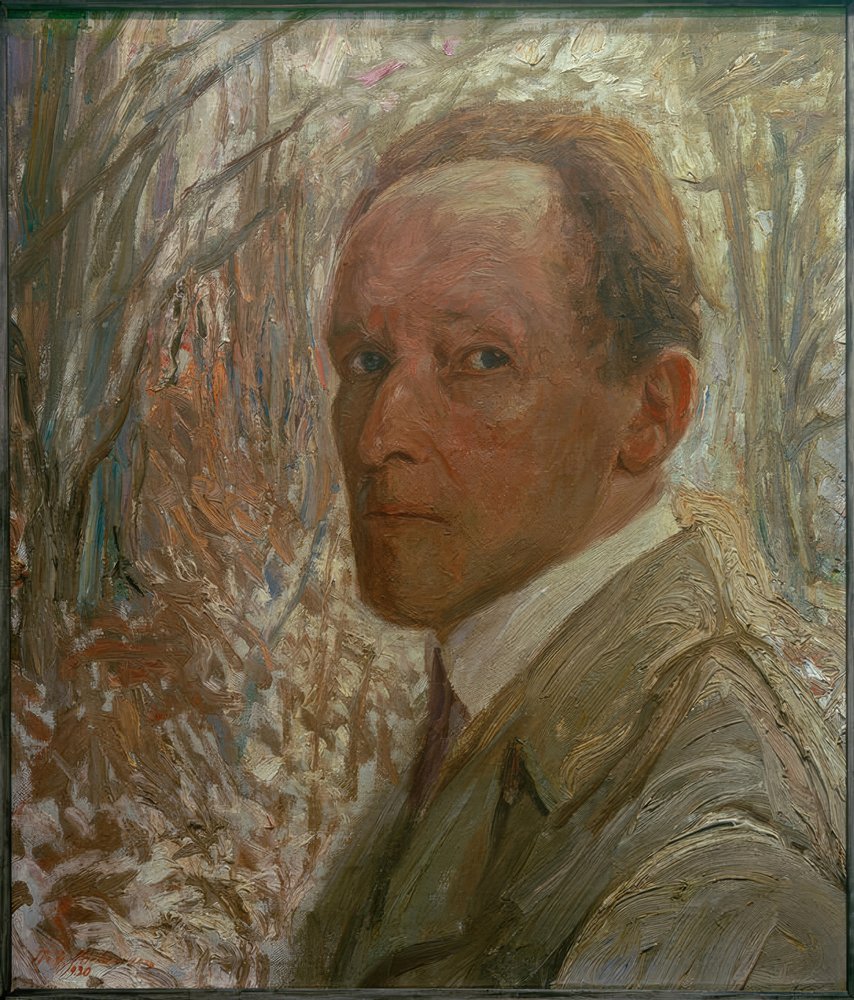 Self-Portrait in Front of Trees by Fritz Mackensen
