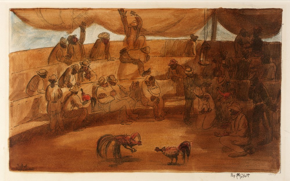 Cockfight, Santo Domingo by George Overbury Pop Hart