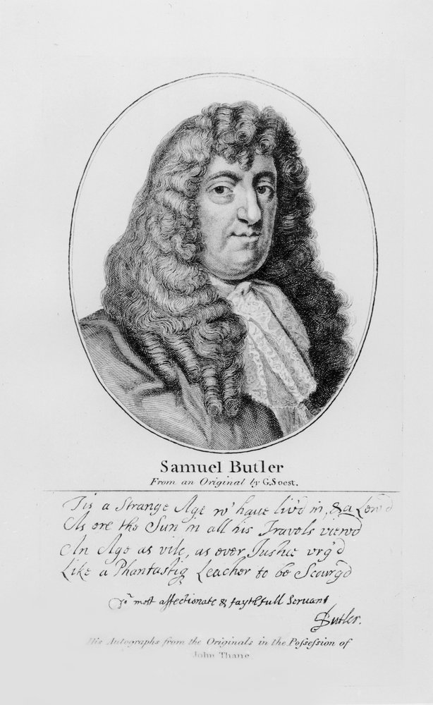 Portrait of Samuel Butler with a Sample of His Handwriting