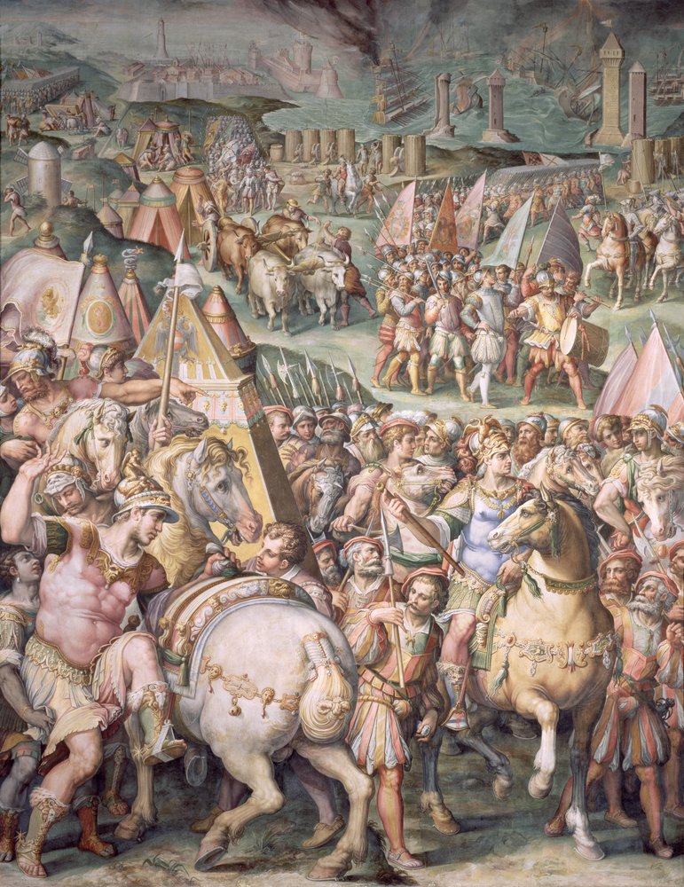 The Siege of Livorno by Maximilian I from the Salone dei Cinquecento