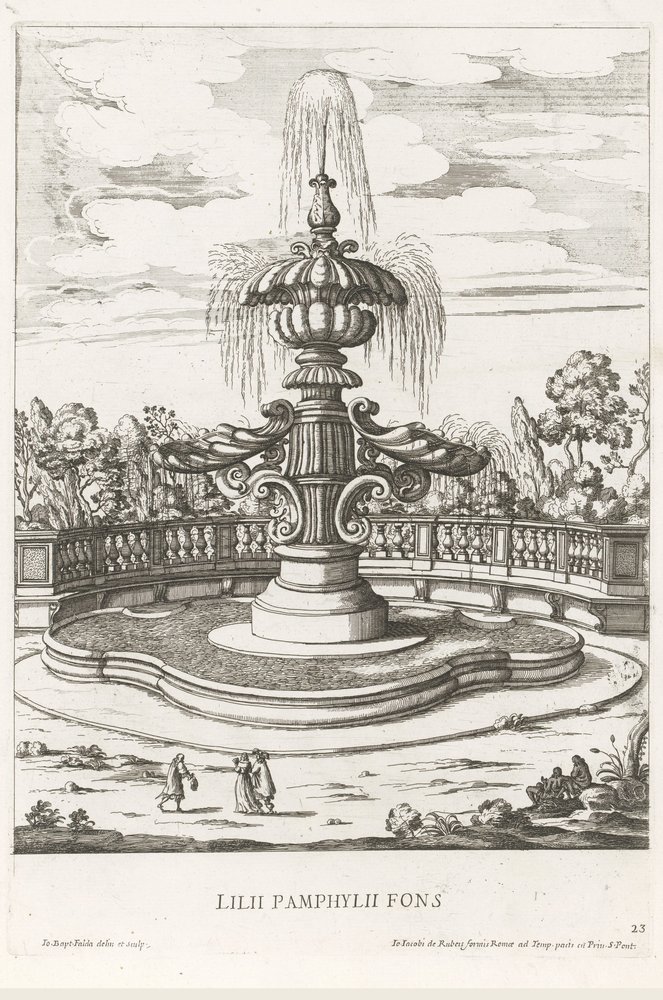 Fountain in the Gardens of Villa Doria Pamphilj in Rome (Le fontane ne ...