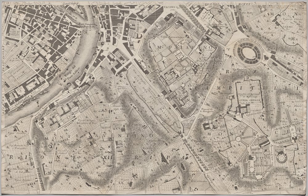Nuova pianta di Roma by Giambattista Nolli, 1748, known as La Pianta ...