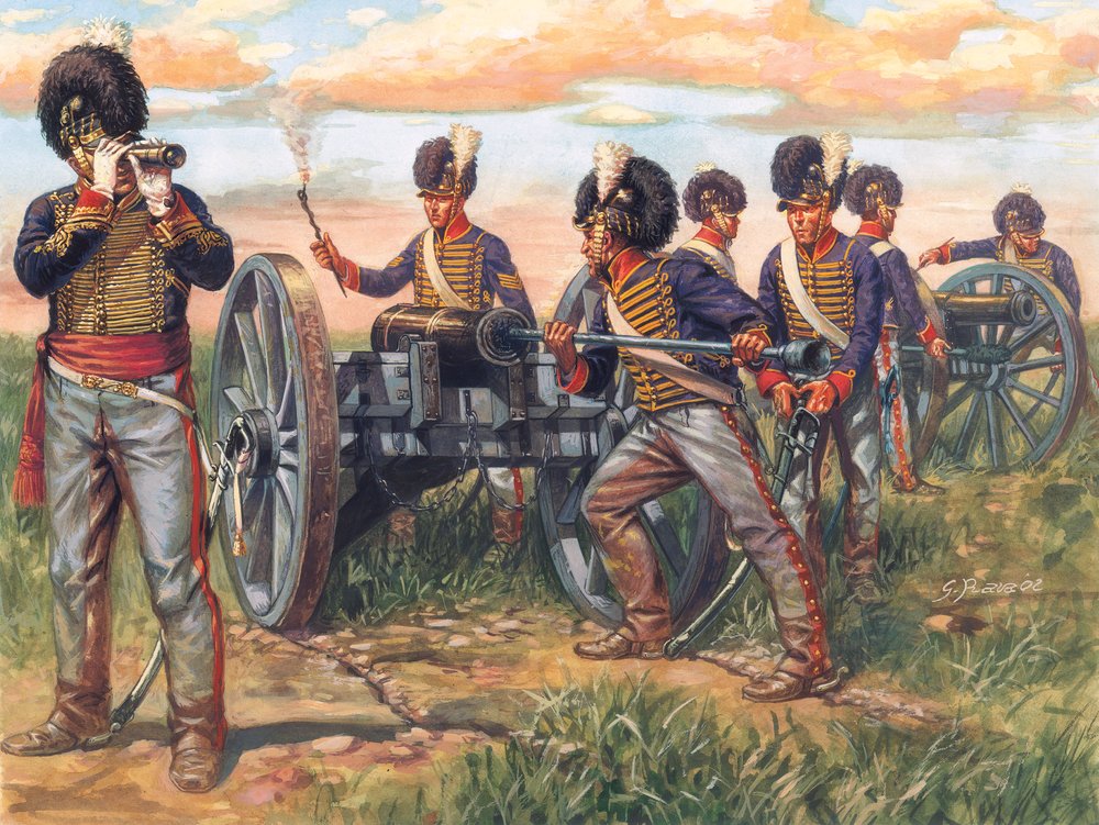 First Empire: English Artillery Soldiers Loading a Cannon at the Battle ...