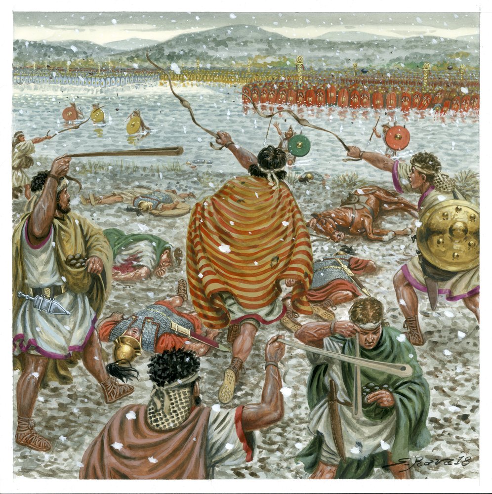 The Battle of the Trebia by Giuseppe Rava: Fine art print