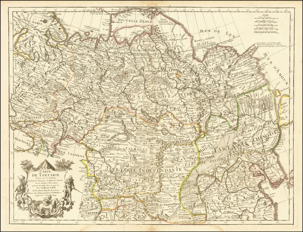 1706 Map - Map of Tartary by Guillaume Delisle