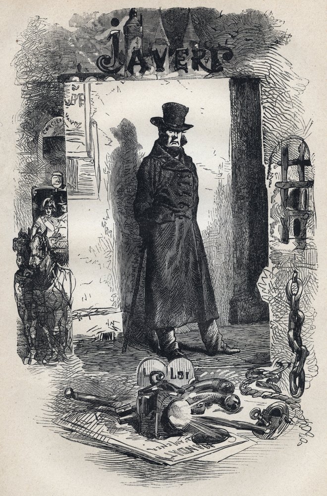 Javert, Illustration of Novel 'Les Miserables' by Victor Hugo