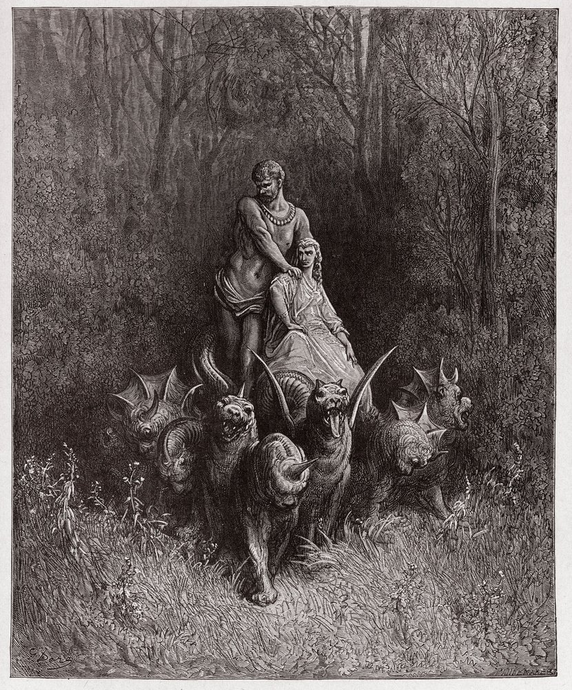 The Divine Comedy, Purgatorio, Canto 32: The giant and the harlot in ...