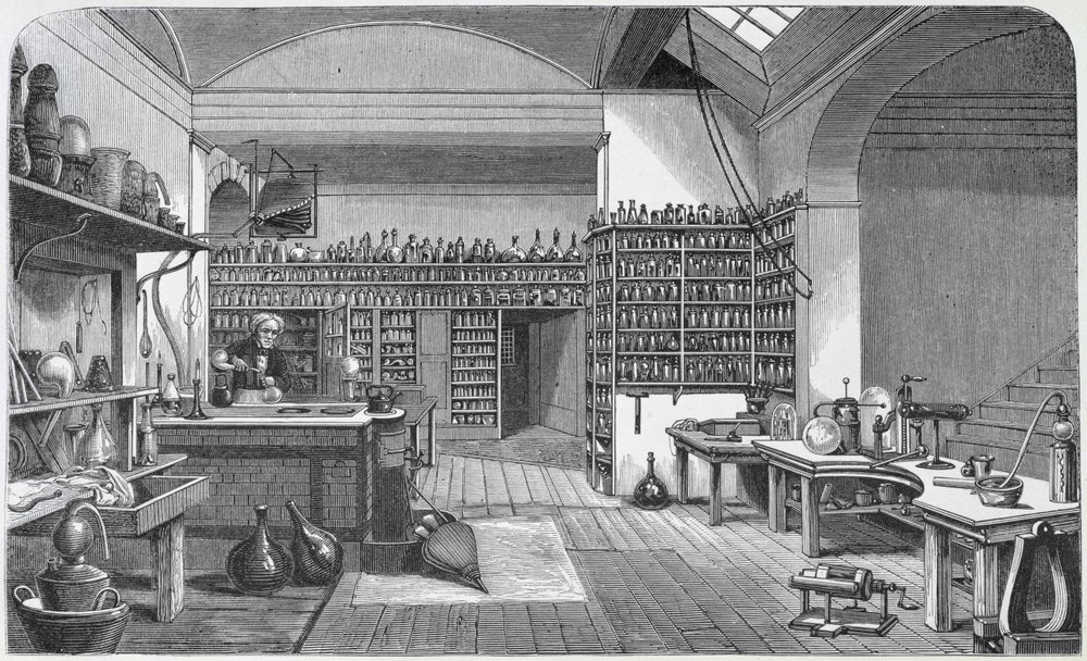 Michael Faraday in his Basement Laboratory, from Henry Bence Jones's ...