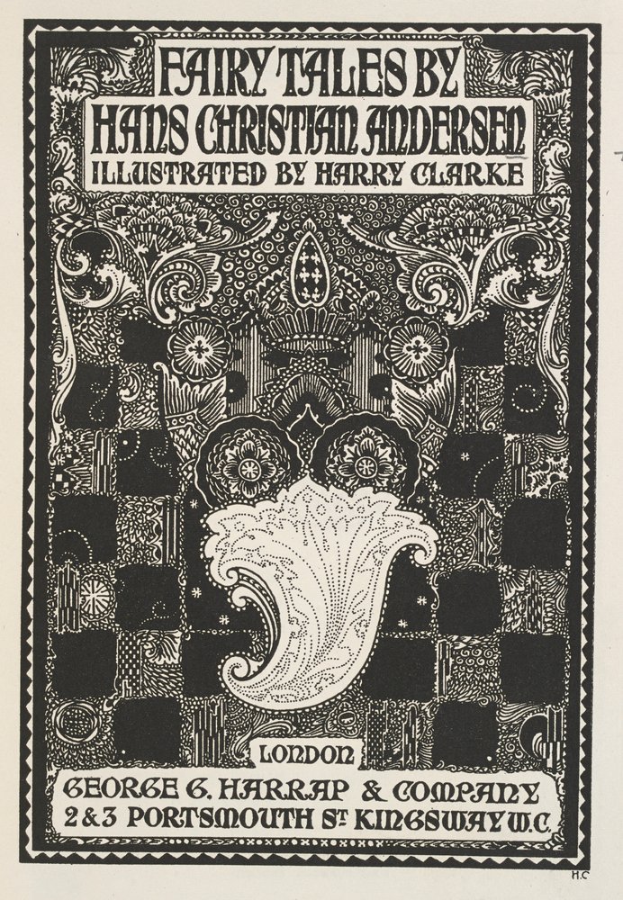 Illustrated title page with symbols and squares
