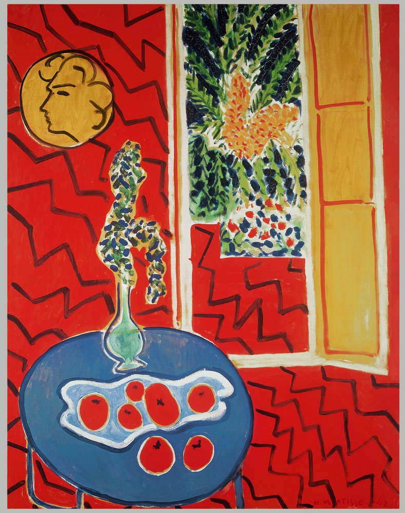Red Interior: Still Life on a Blue Table by Henri Matisse