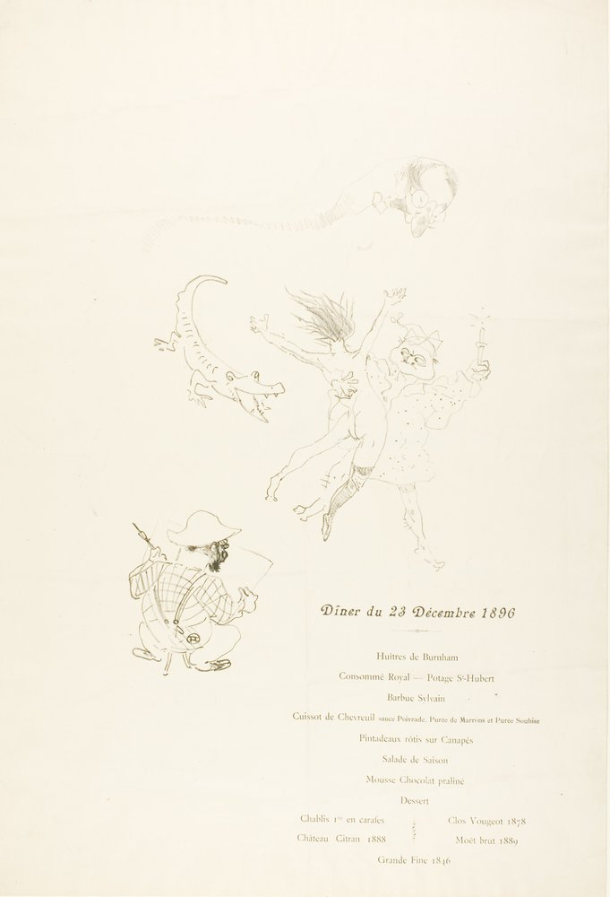 The Crocodile, Menu by Henri de Toulouse Lautrec