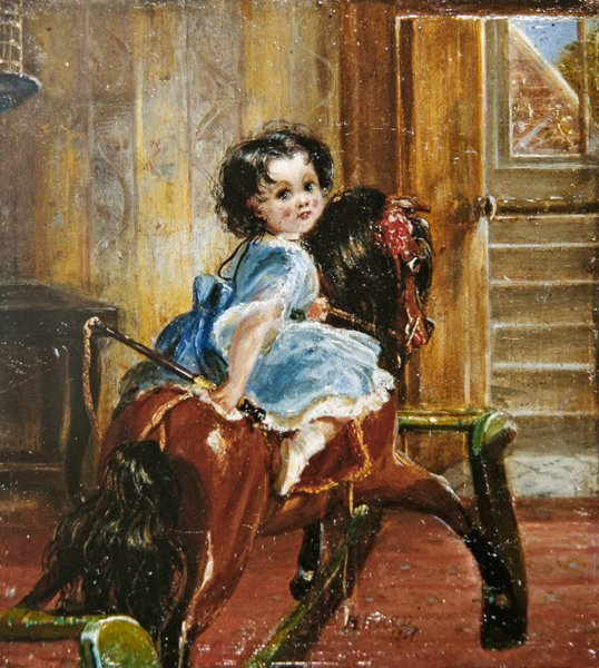 Flora Emma Sarah Ward on a rocking horse