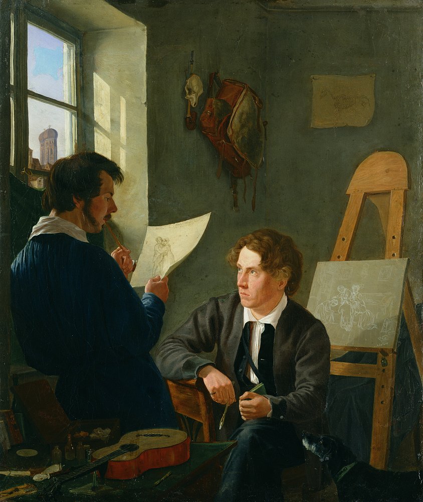 Hermann Kauffmann and Georg Haeselich in Kauffmann's Munich Studio, 1830