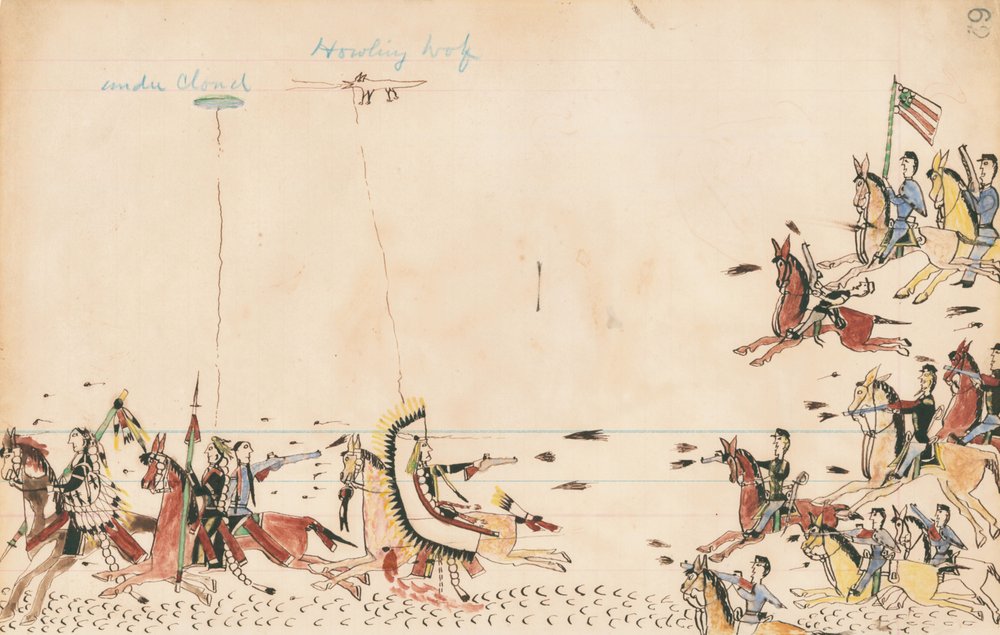 Under Cloud and Howling Wolf fight with Gen. Sully in 1868, 7th Cavy ...