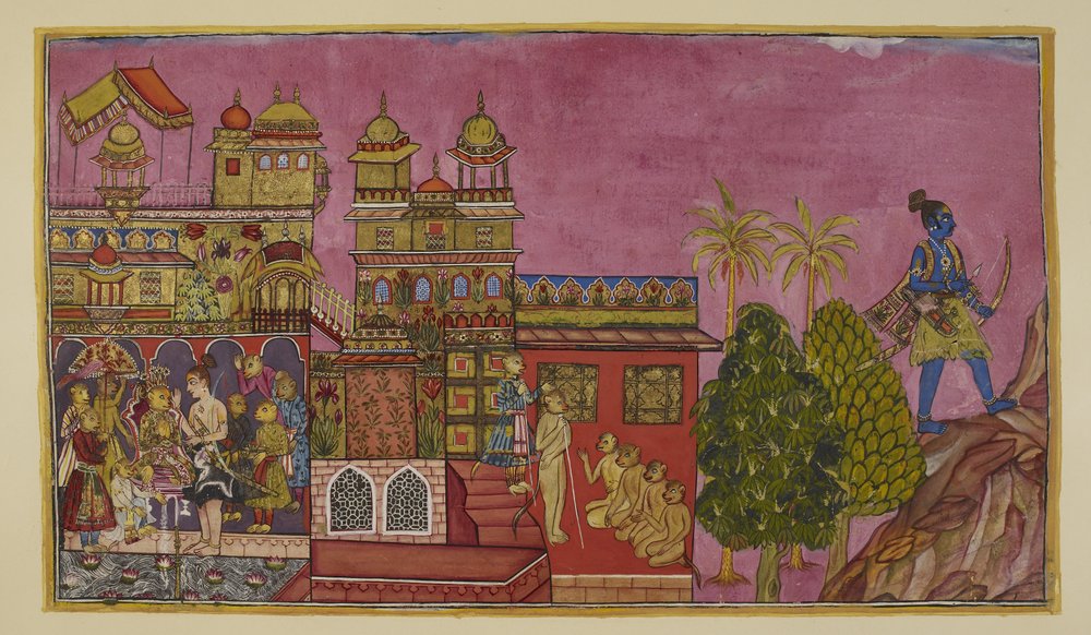 Sugriva is installed as king in the palace, and Angada as crown prince ...