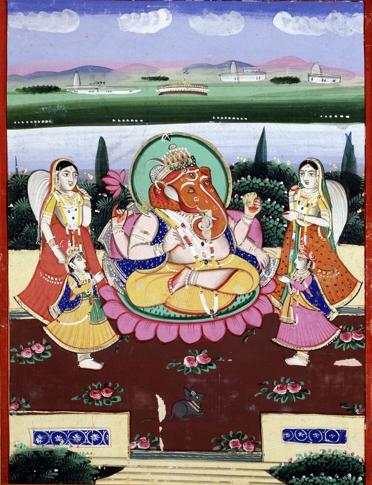 The divinity Ganesha, daughter of Shiva and Parvati. Indian popular ...