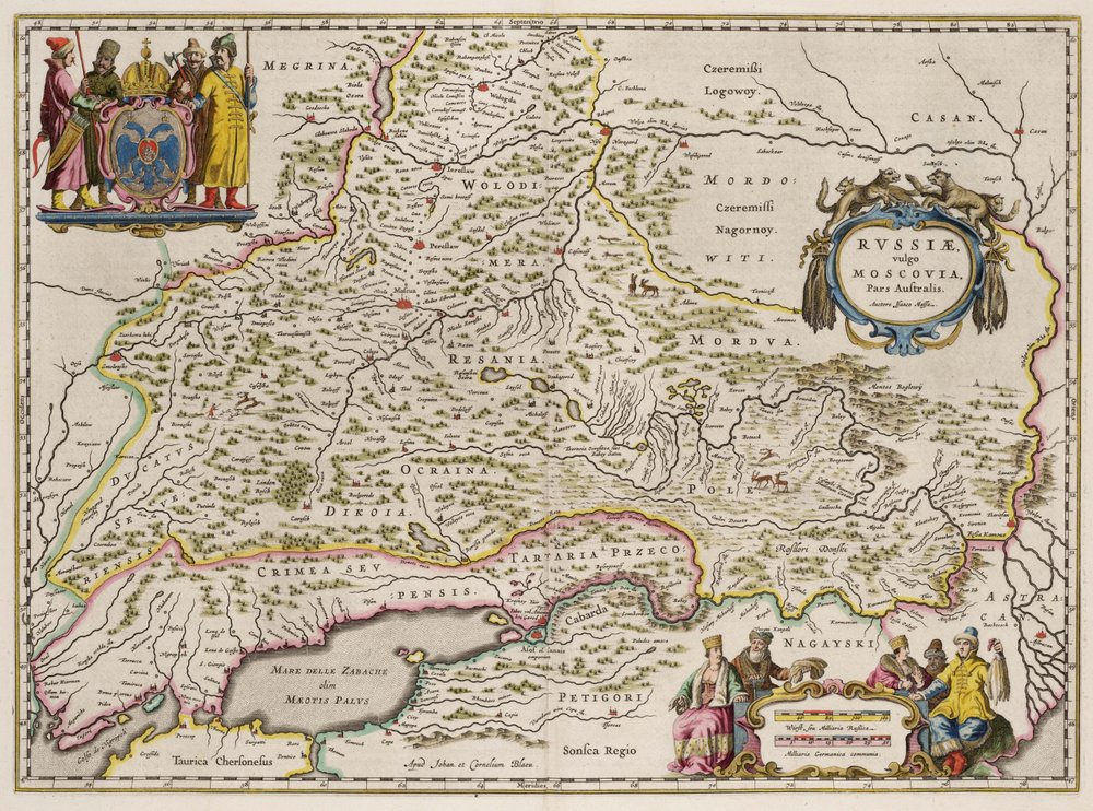 Southern Russia Map by Isaac Abrahamsz. Massa