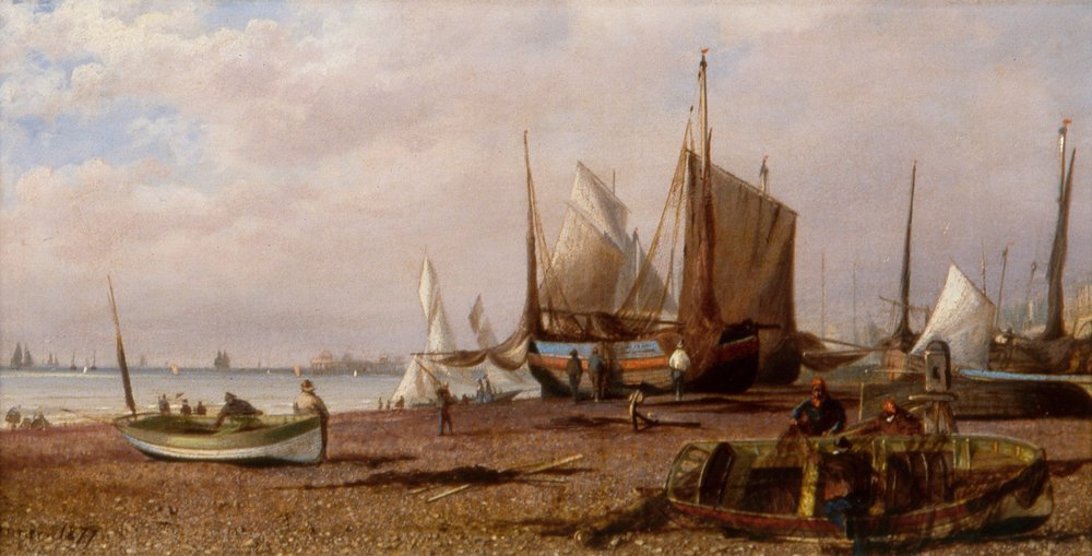 Brighton Beach with Fishing Boats by Isaac Walter Jenner