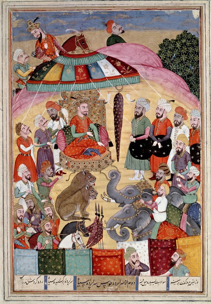 Islamic Art: Sohrab in front of the king's tent. Persian miniature from ...