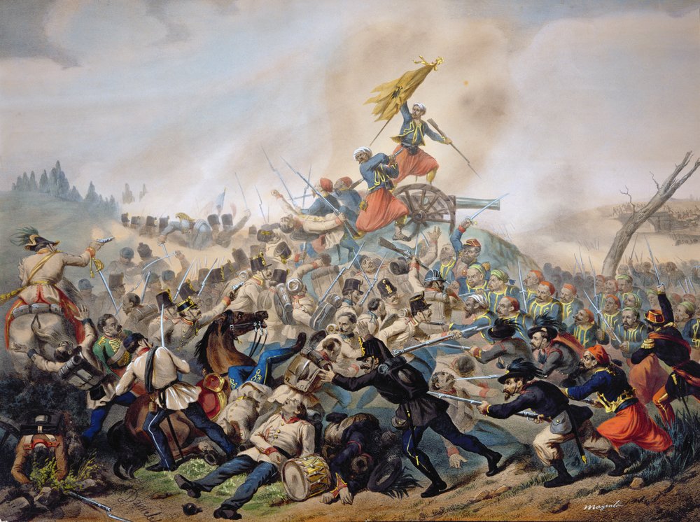The Battle of Magenta by Italian School: Fine art print