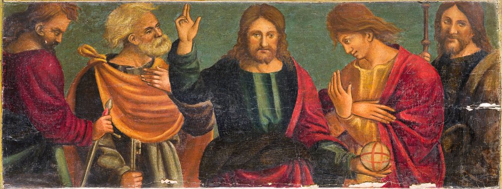 Christ with Four Apostles by Italian School