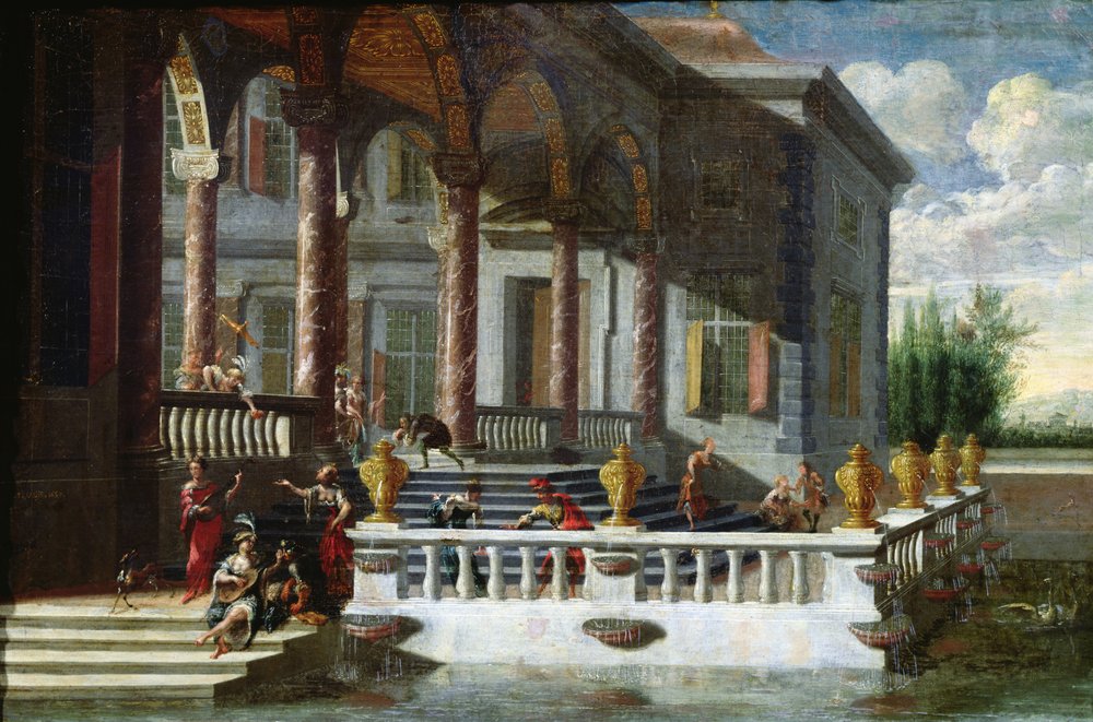 Italian Palace with Gallery and Terrace by Jacobus Saeys