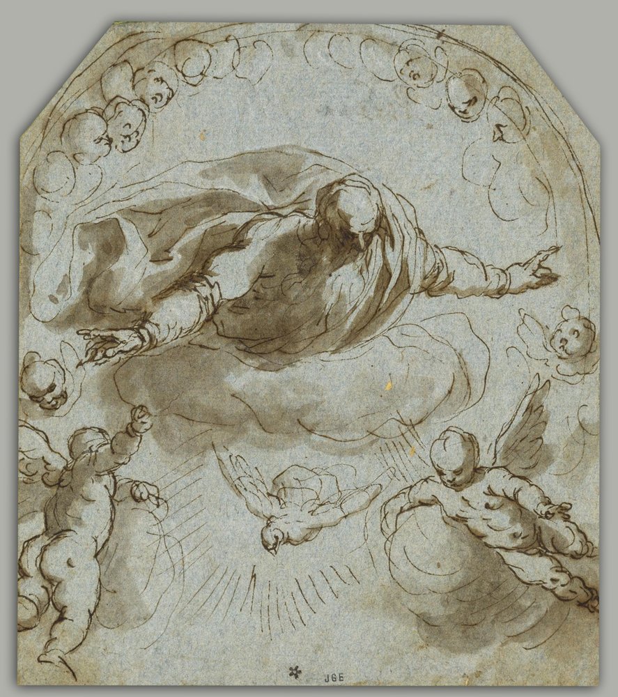 God the Father with the Dove, Two Putti and a Nimbus of Cherubim