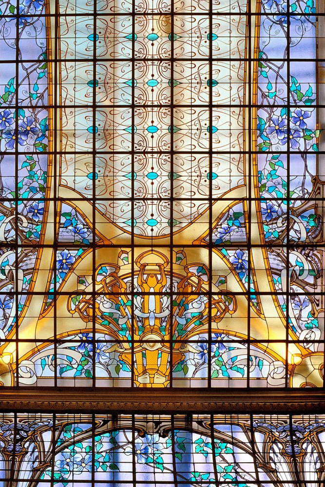 Nancy, Art Nouveau, 'La verriere aux Clematites' (1901), Stained glass ...