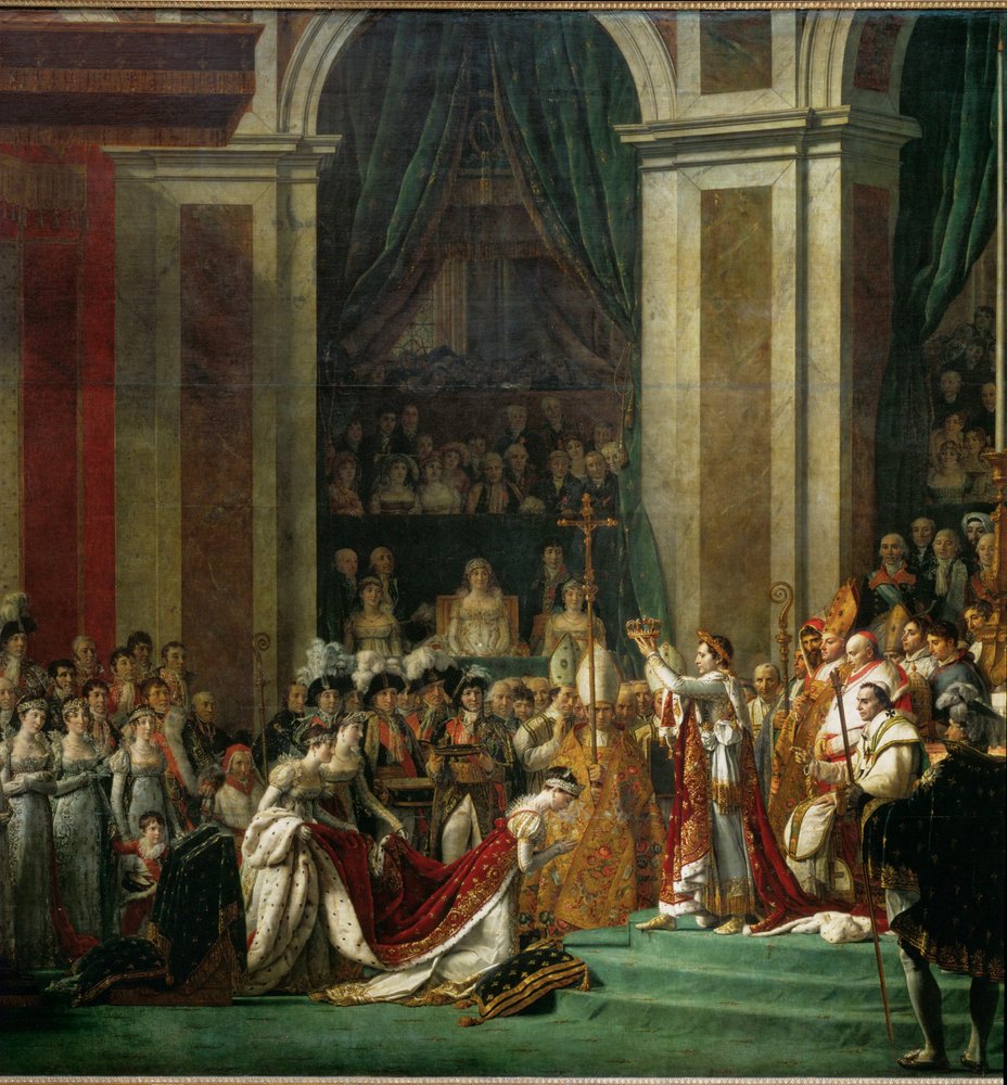 The Coronation of Napoleon I by Pope Pius VII in the Cathedral of Notre ...