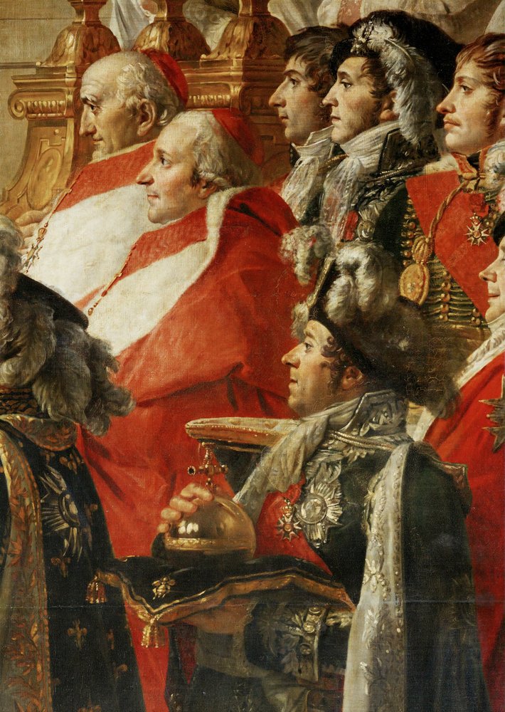 The Coronation of Napoleon I by Pope Pius VII in the Cathedral of Notre ...