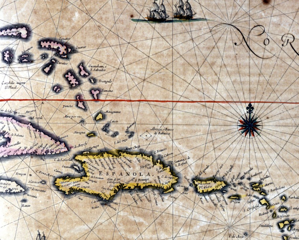The Caribbean and Turtle Island on a map by Dutch cartographer Jansson ...