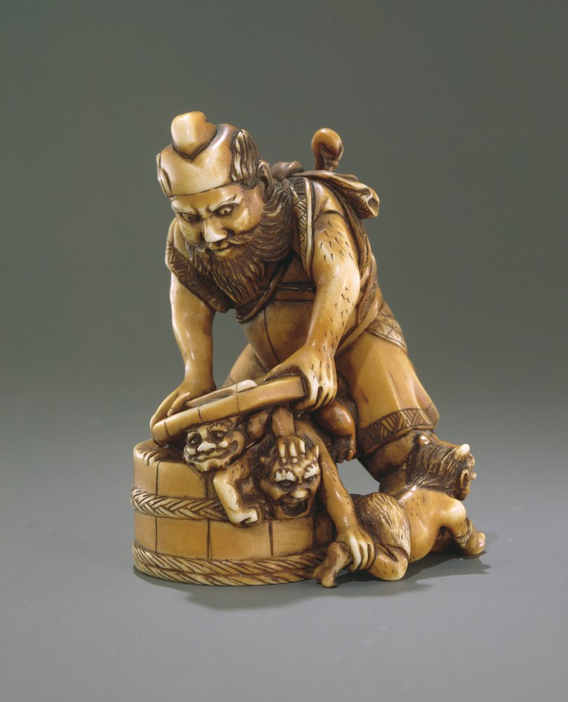 Figure of Shoki the demon queller by Japanese School