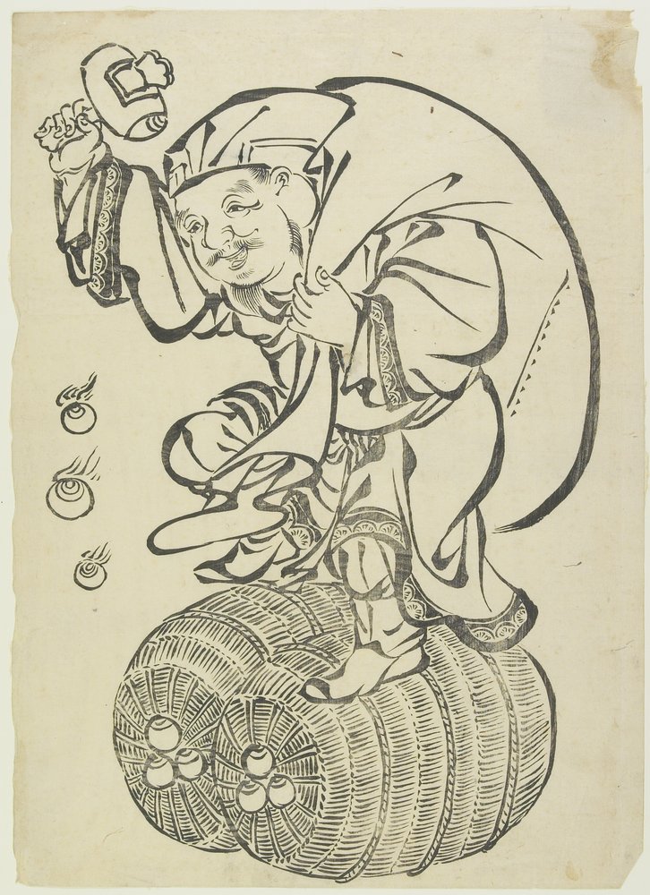 Daikoku God Dancing on Rice Bales, mid to late 18th century