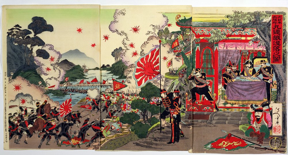 Fighting between Japanese and Chinese Troops Surveyed by a Group of ...