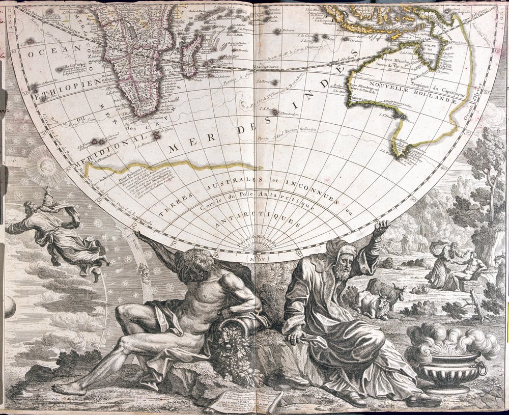 Map of the South Hemisphere by Jean-Baptiste Nolin
