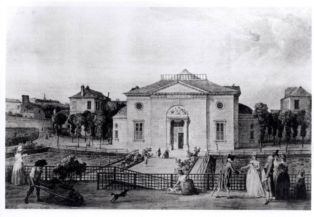 The Great Amphitheatre of Jardin des Plantes in Paris, in 1794, from ...