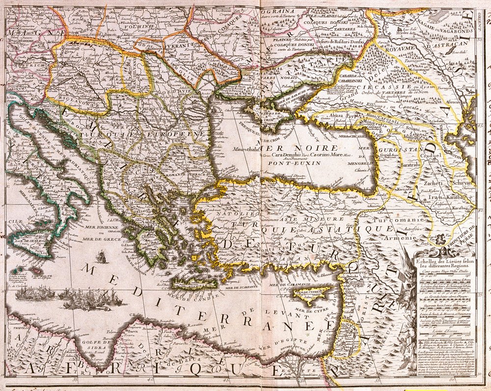 Map of the Eastern Mediterranean and Black Sea countries, Turkey and ...