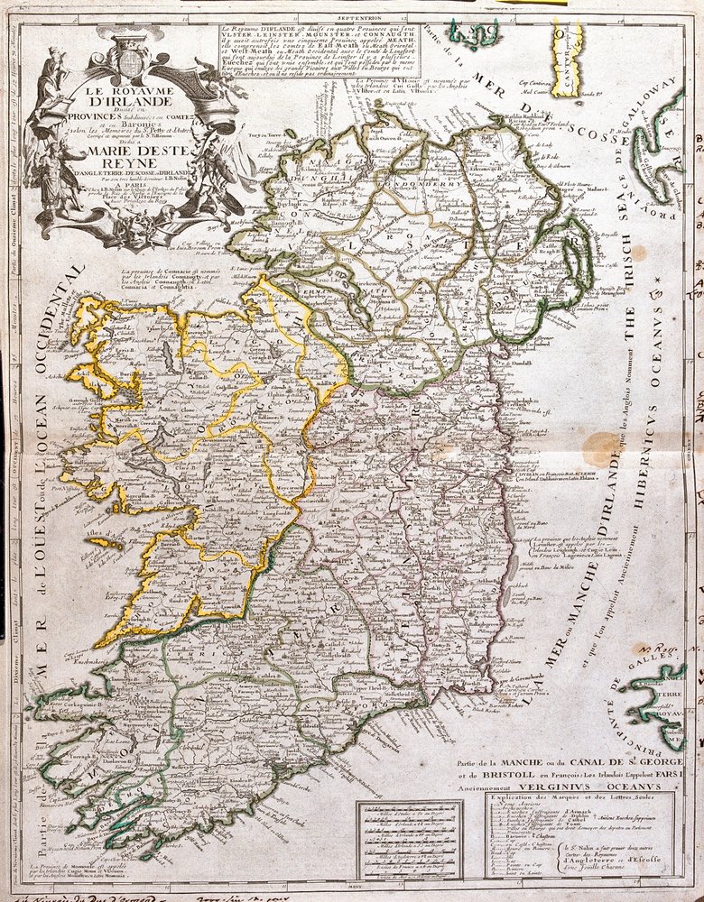 Map of the Kingdom of Ireland, Dedicated to Marie d'Este, Queen of ...