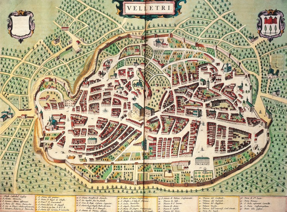 Map of Velletri from Theatrum civitatum et admirandorum Italiae