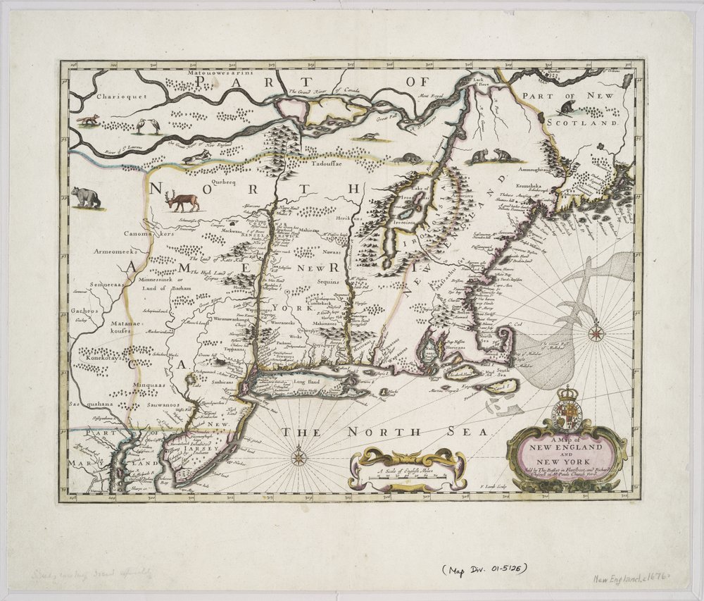 A map of New England and New York from John Speed's Theatre of the ...