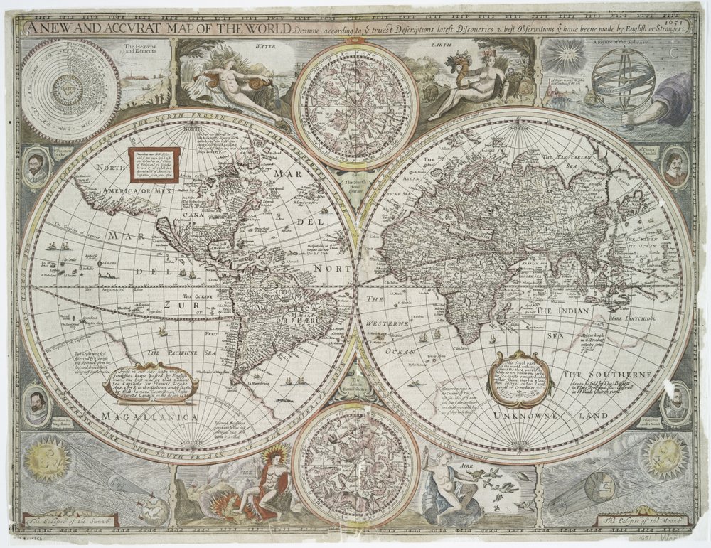 A New and Accurate Map of the World by John Speed